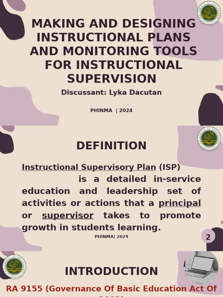 Instructional Supervision Planning Guide | PDF | Curriculum | Teachers