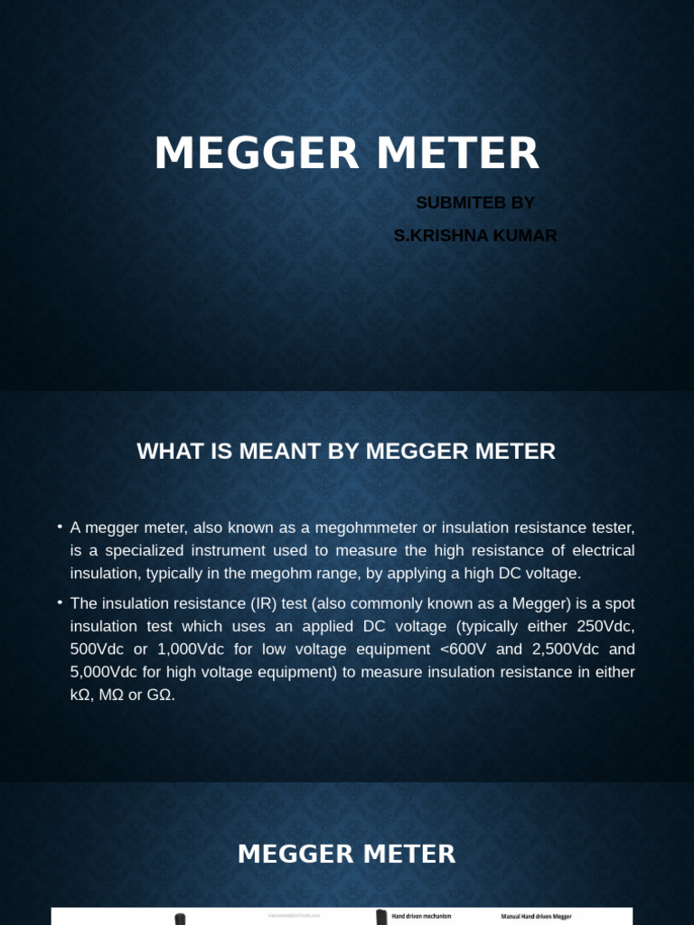 Megger Meter | PDF