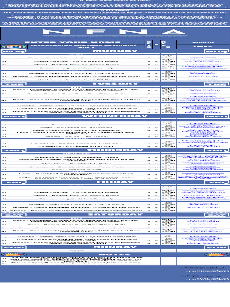 Nfna - (Descending Pyramid Training) - Vol 1 | PDF | Weight Training ...
