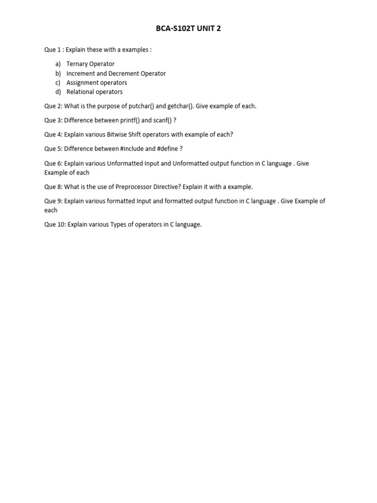 PPA Important Questions Unit 1 To 6 | PDF | Software Development ...