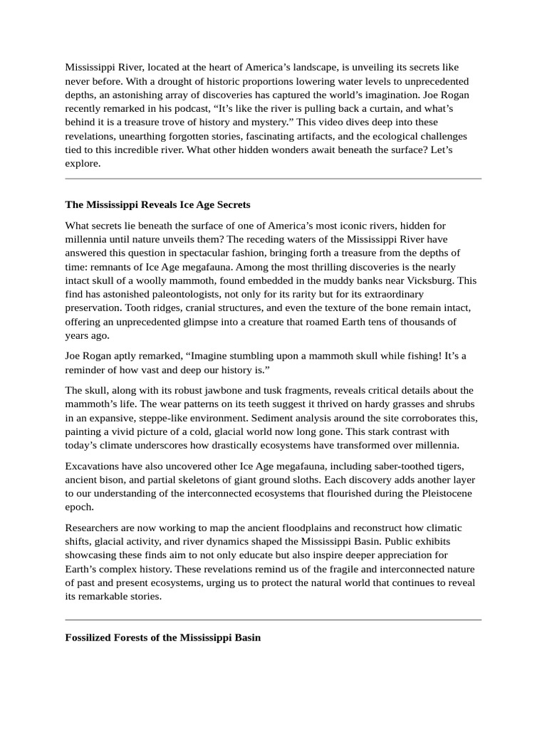 007-004 What JUST EMERGED in The Mississippi River Shocked Scientists ...