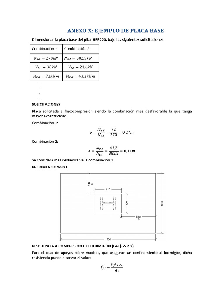 Anexo X Ejemplo de Placa Base | PDF | Hormigón | Ingeniería estructural