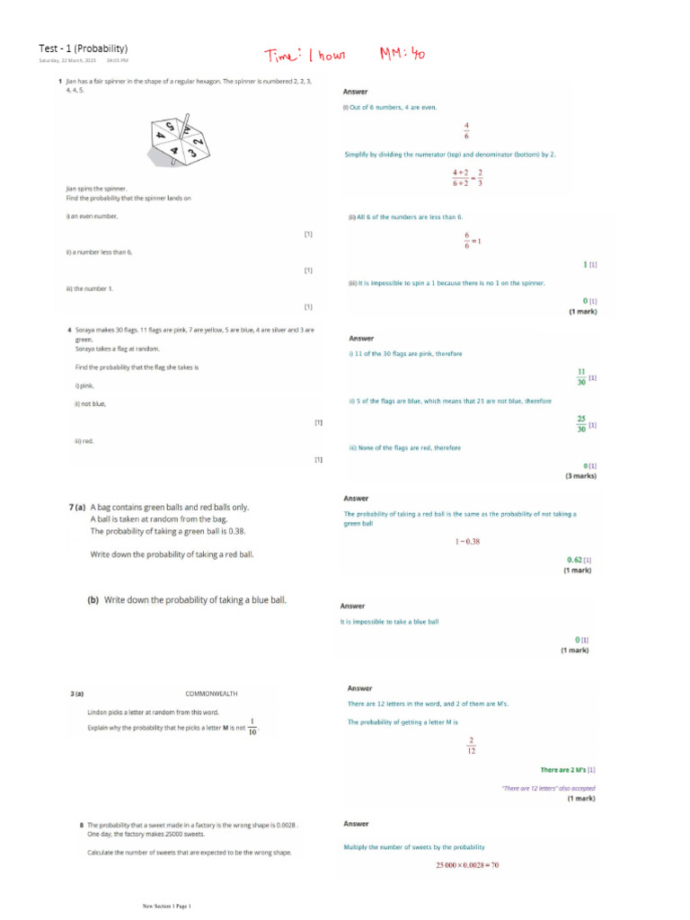 Ques Paper - Nathan - Probability | PDF