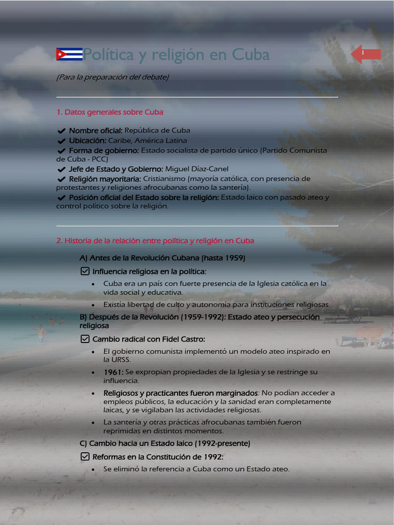 Política y Religión en Cuba | PDF | Cuba | Libertad de religión
