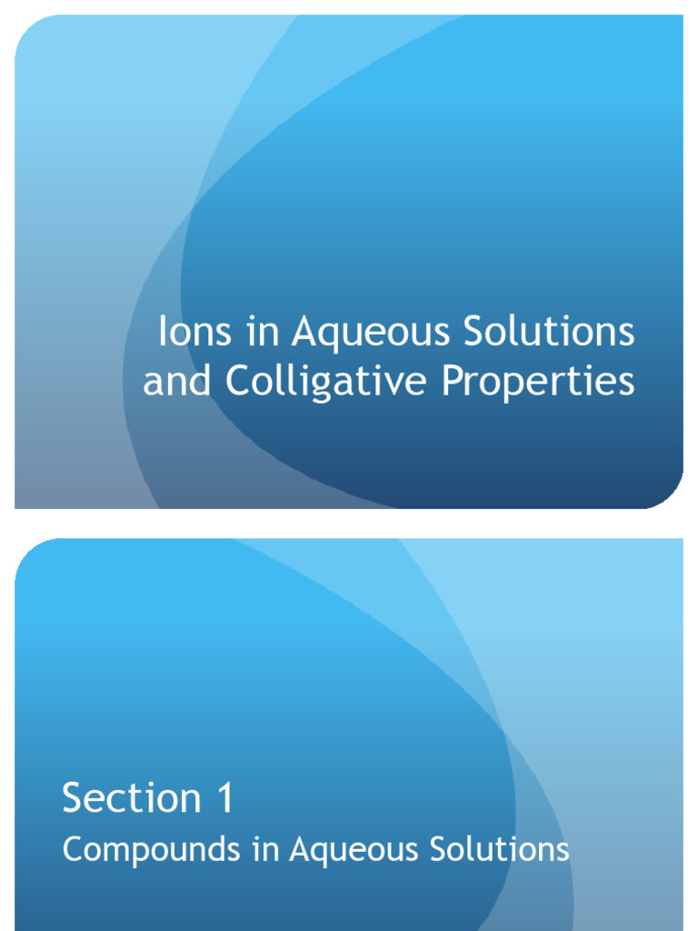 CH13 aqueous-solutions | PDF | Osmosis | Salt (Chemistry)