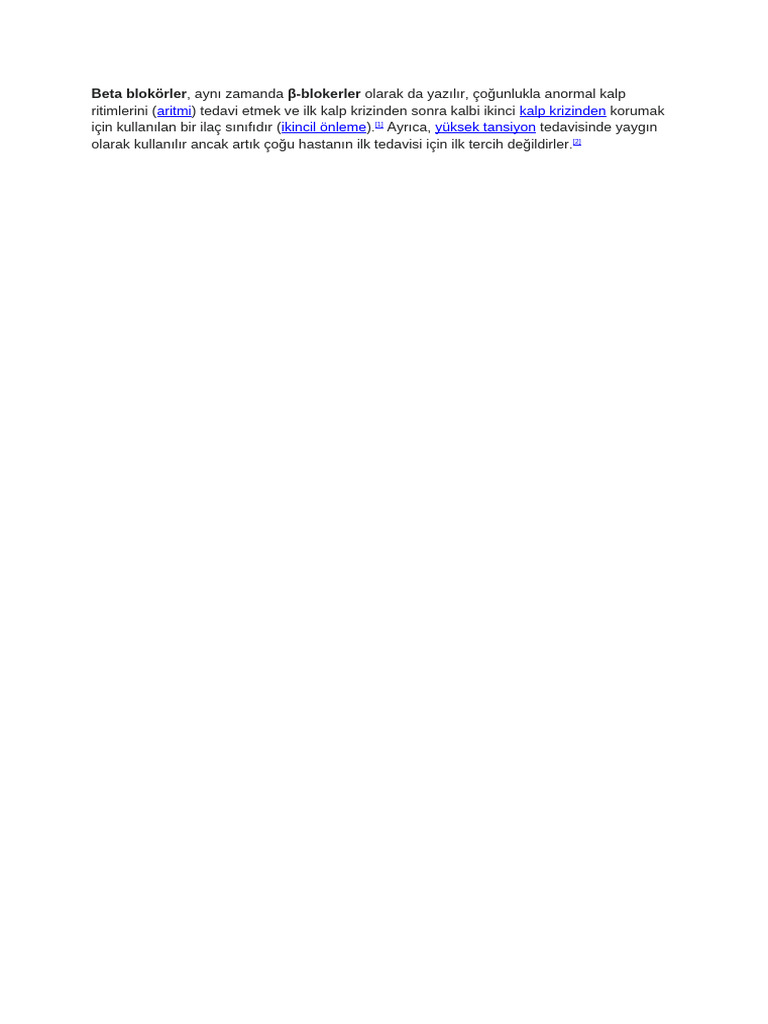 Beta Blokerler | PDF