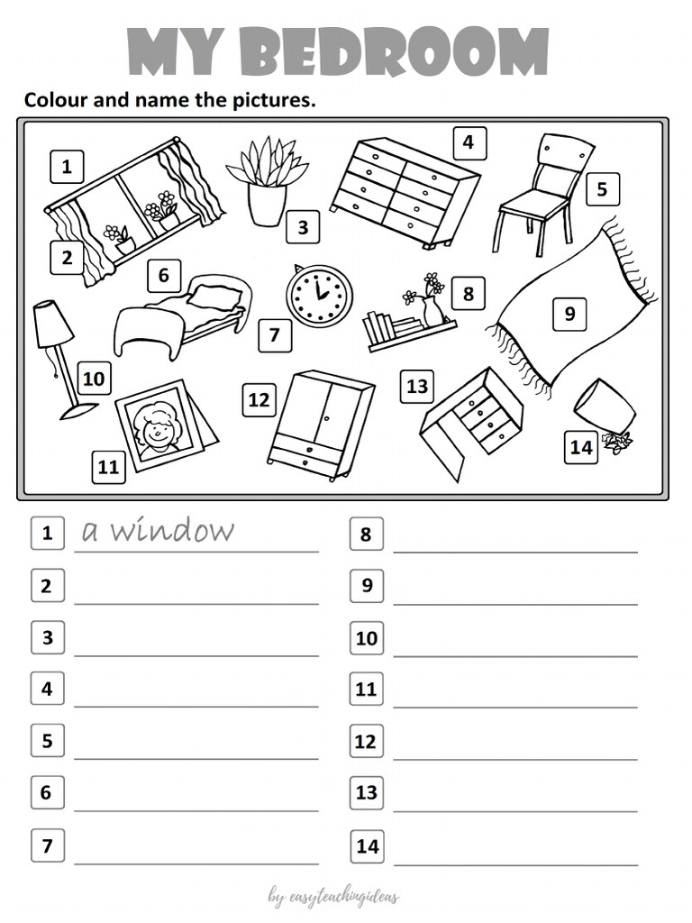 My Bedroom - Vocabulary | PDF