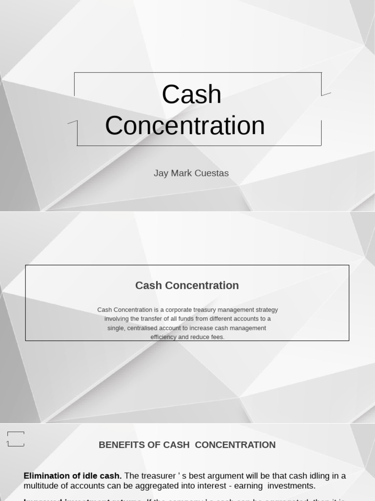 Cash Concentration: Jay Mark Cuestas | PDF