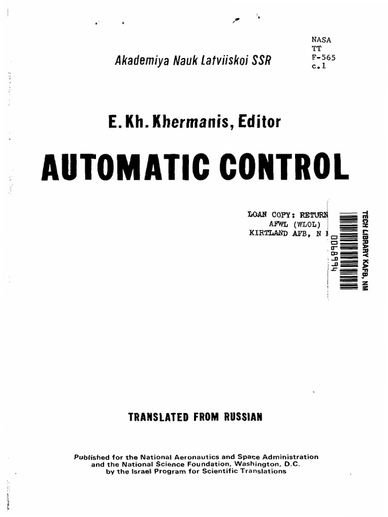 Automatic Control: E. Kh. Khermanis, Editor | PDF | Automata Theory | Theory Of Computation