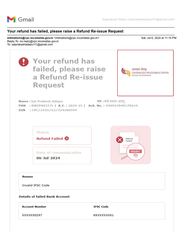 Your Refund Has Failed, Please Raise A Refund Re-Issue Request | PDF | Cyberspace | Internet