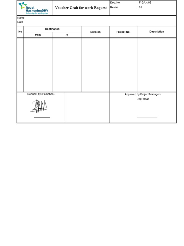 Voucher Grab Form Request Employees | PDF