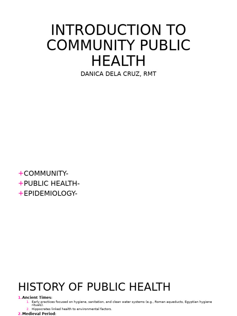 Introduction To Community Public Health | PDF | Public Health ...