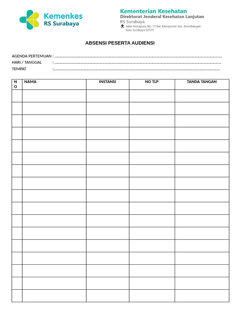 Absensi Peserta Audiensi | PDF