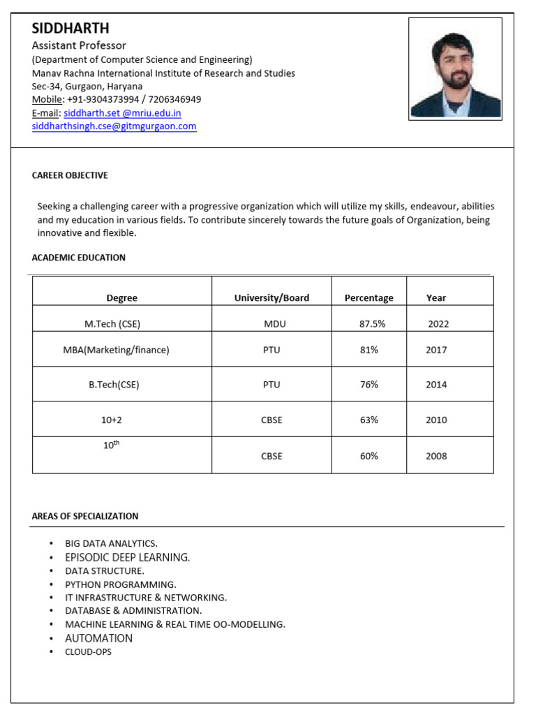 Siddy - CV | PDF | Internet Of Things | Oracle Database