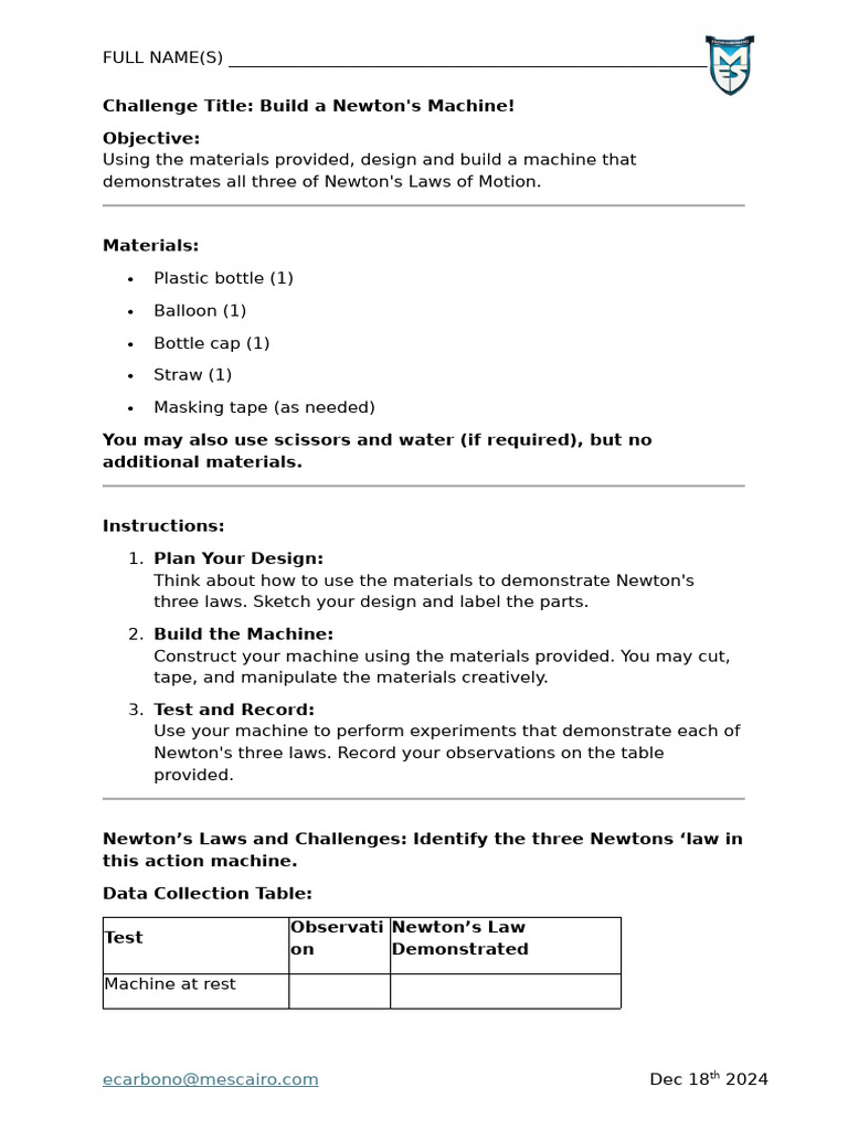 Newton Machine | PDF