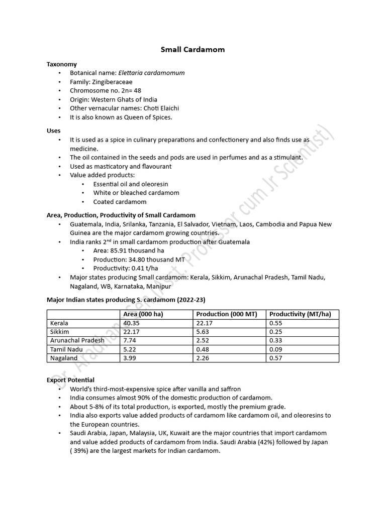 Both Cardamom | PDF | Gasification | Plant Nursery