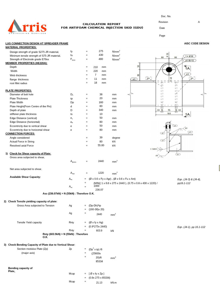 Lug Design | PDF | Bending | Materials Science