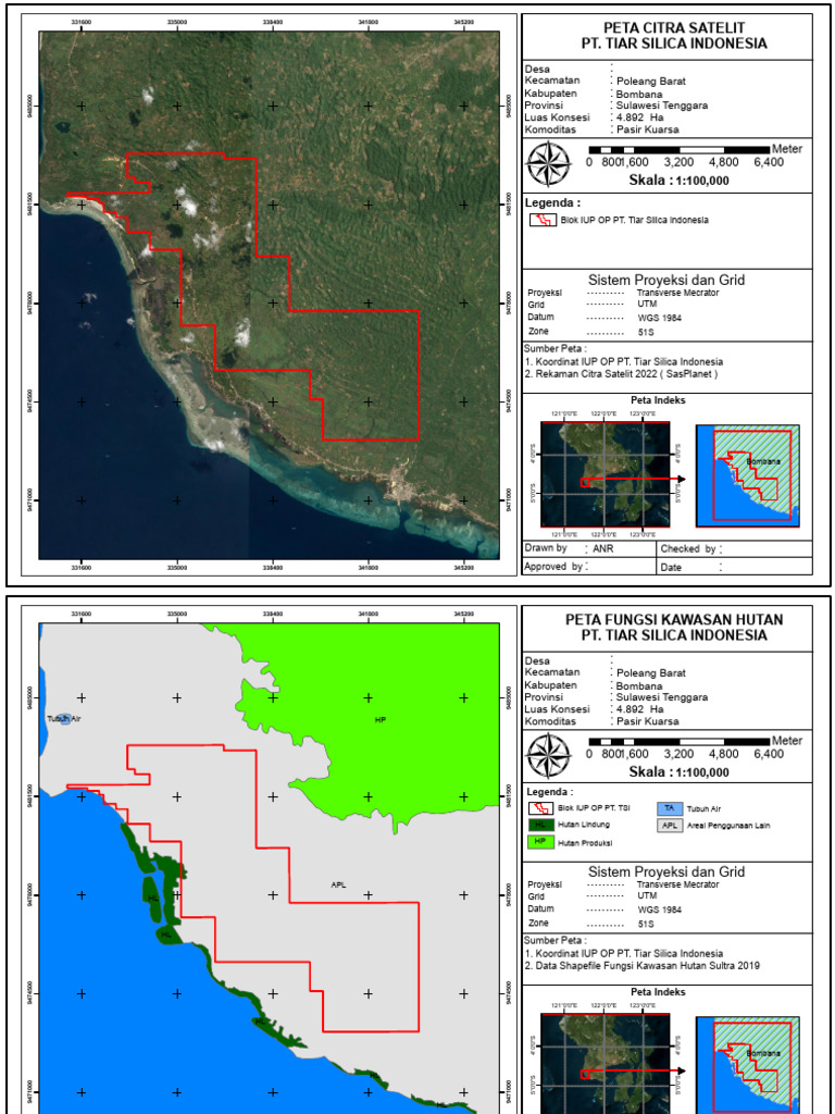 Peta IUP PT. Tiar Silica Indonesia | PDF | Cartography | Navigation