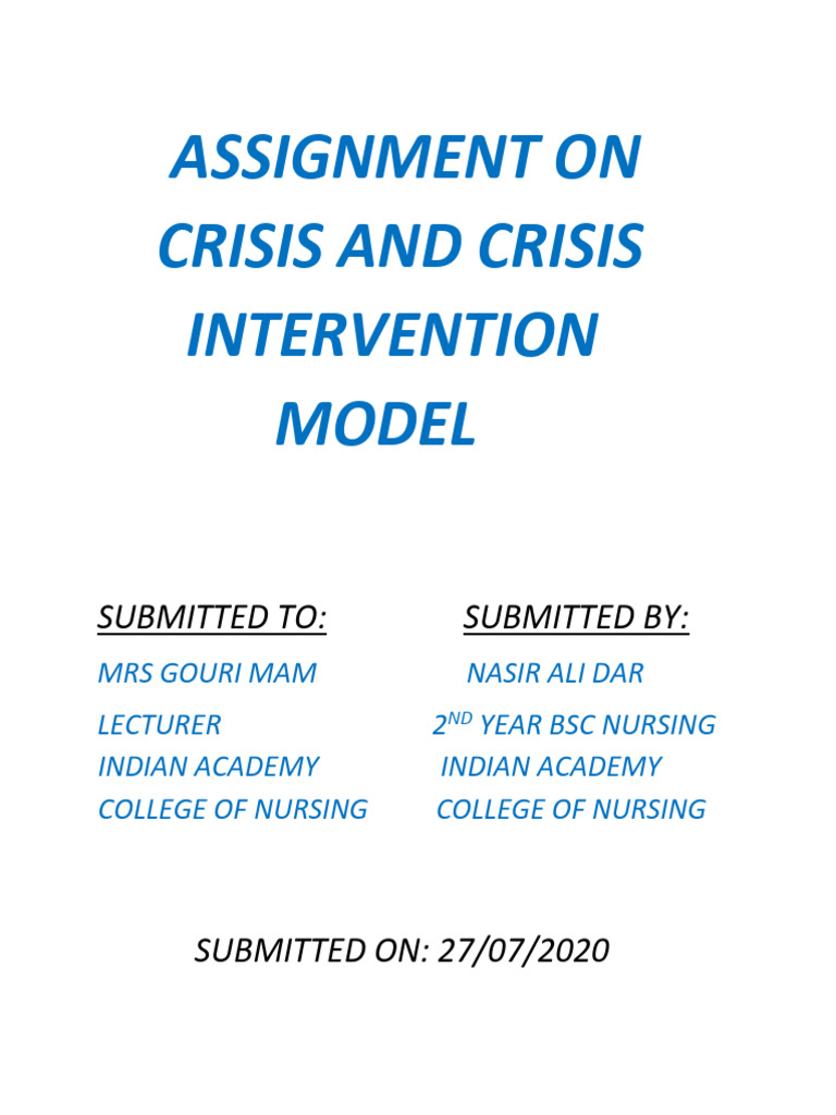 Crisis Intervention Strategies Explained | PDF | Psychotherapy | Goal