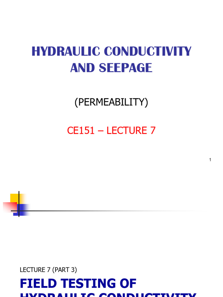 Hydraulic Conductivity Testing Methods | PDF | Aquifer | Geotechnical ...