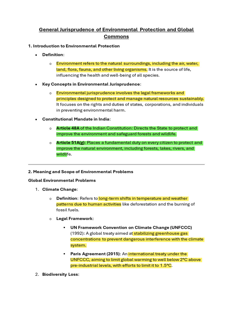 1.1 General Jurisprudence of Environmental Protection and Global ...