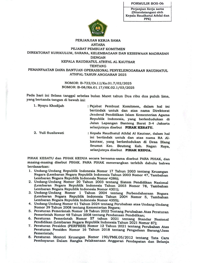 PKS PPK dan RA 06032025 | PDF