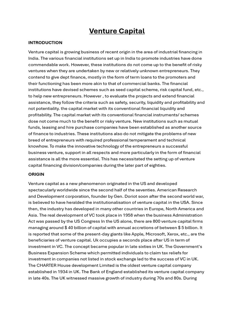 Understanding Venture Capital in India | PDF | Lease | Corporate Finance