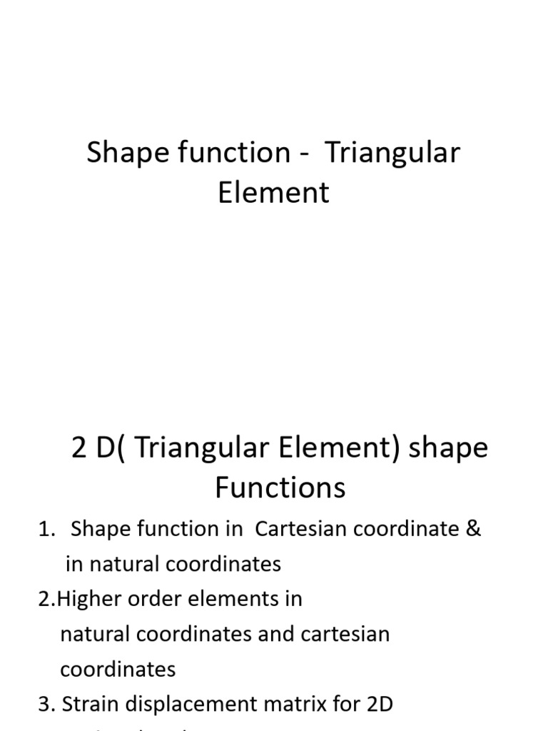 2 D (Traingular Element) Shape Functions | PDF | Algebra | Mathematics