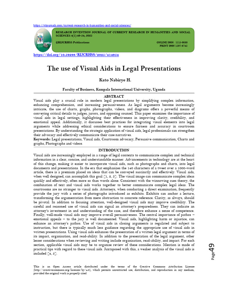 Visual Aids in Legal Presentations | PDF | Information