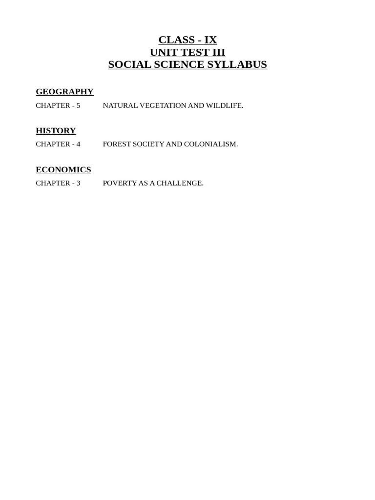 Syllabus Class Ix | PDF