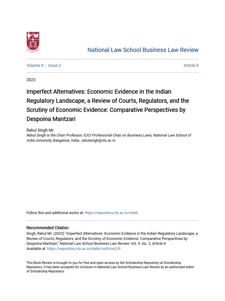 Economic Evidence in Indian Regulation | PDF | Administrative Procedure ...