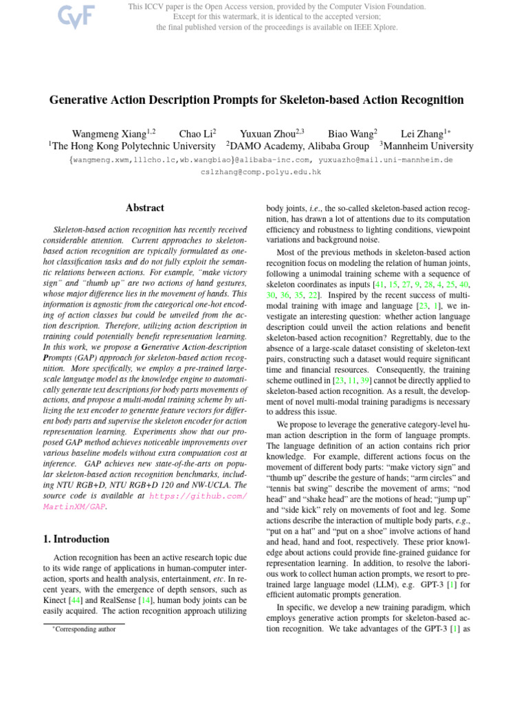 Generative Prompts for Action Recognition | PDF | Data Compression | Applied Mathematics