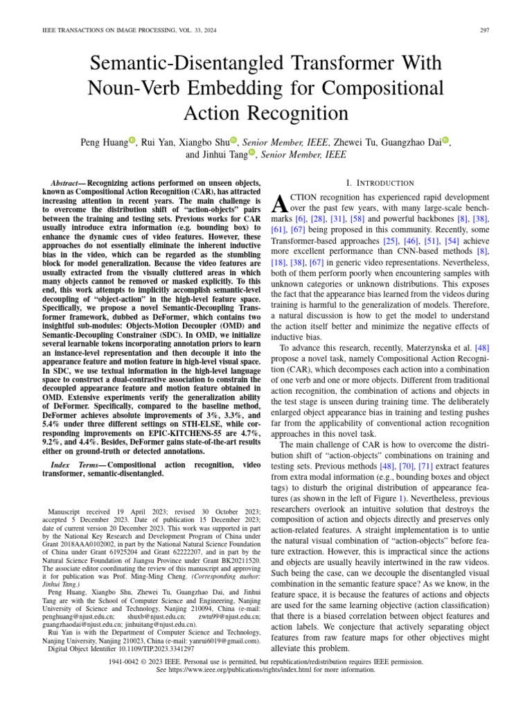 Semantic-Decoupling Transformer for Action Recognition | PDF | Computer ...