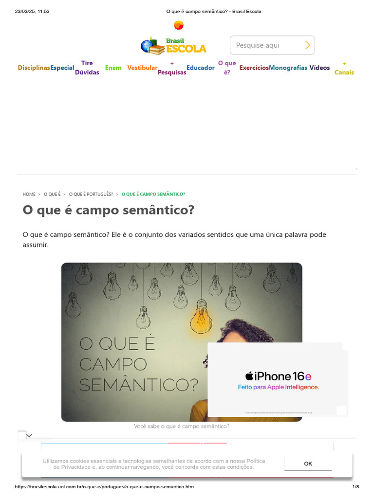 O Que É Campo Semântico - Brasil Escola | PDF | Palavra | Brasil