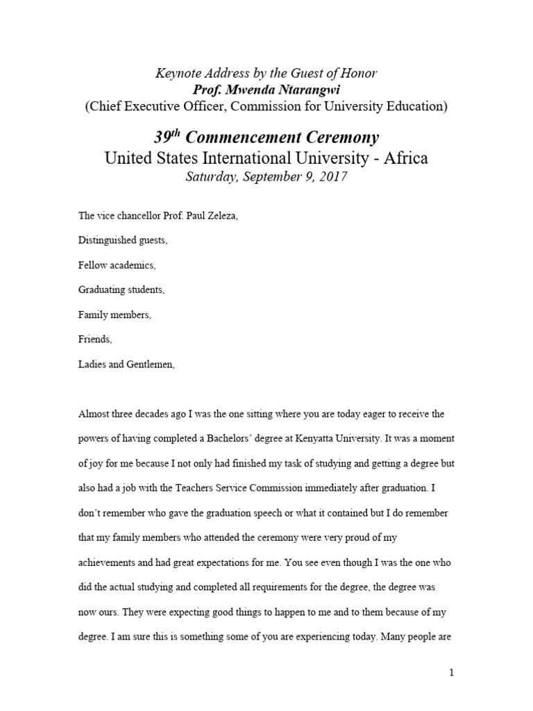 89e57e22 Usiu Africa 39th Commencement Sept 2 | PDF | Knowledge | Learning