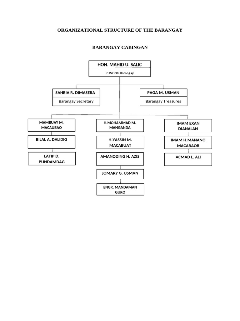 Organizational Structure of The Barangay | PDF