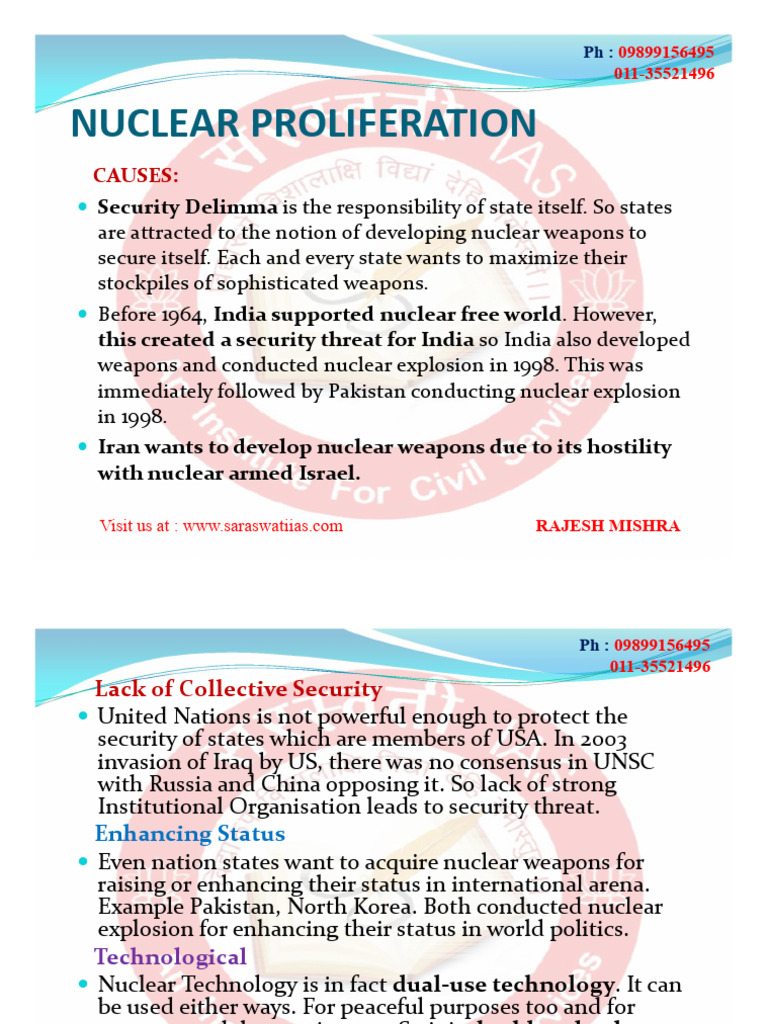 Nuclear Proliferation: Causes and Treaties | PDF | Treaty On The Non ...