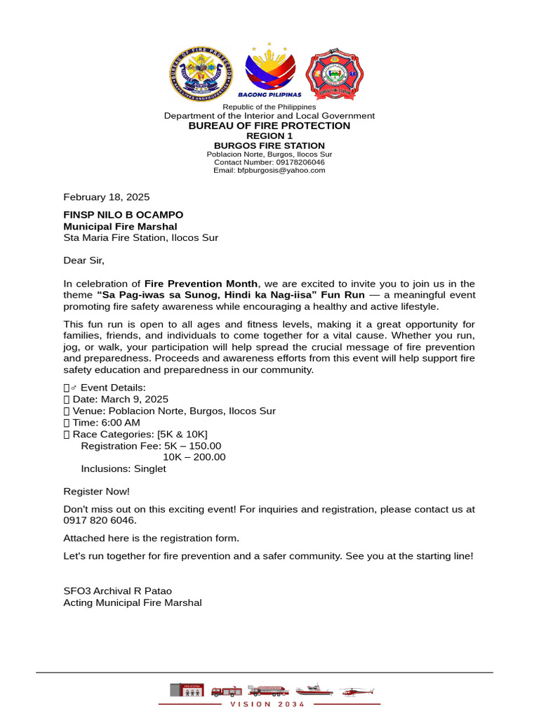 Fire Prevention Month Invitation Letter | PDF | Philippines | Combustion