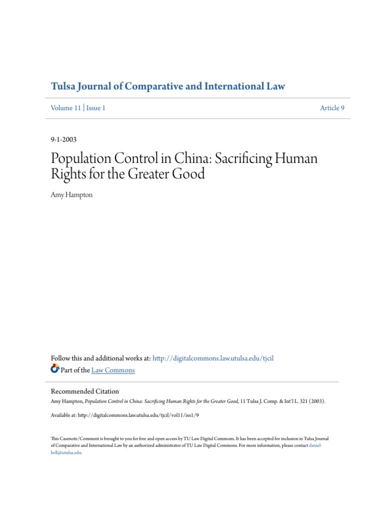 Population Control in China Sacrificing Human Rights For The GRE | PDF ...