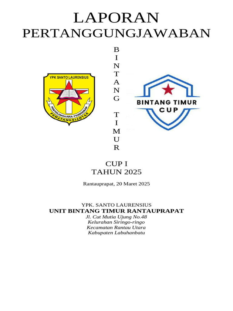 Laporan Bintang Timur Cup I 2025 | PDF