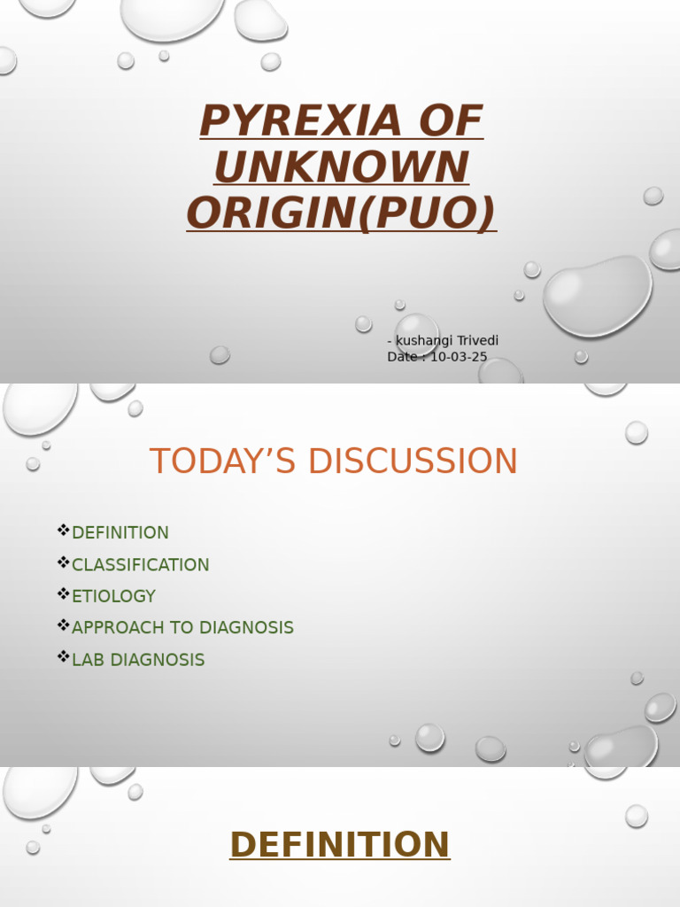 Understanding Pyrexia of Unknown Origin | PDF | Infection | Fever