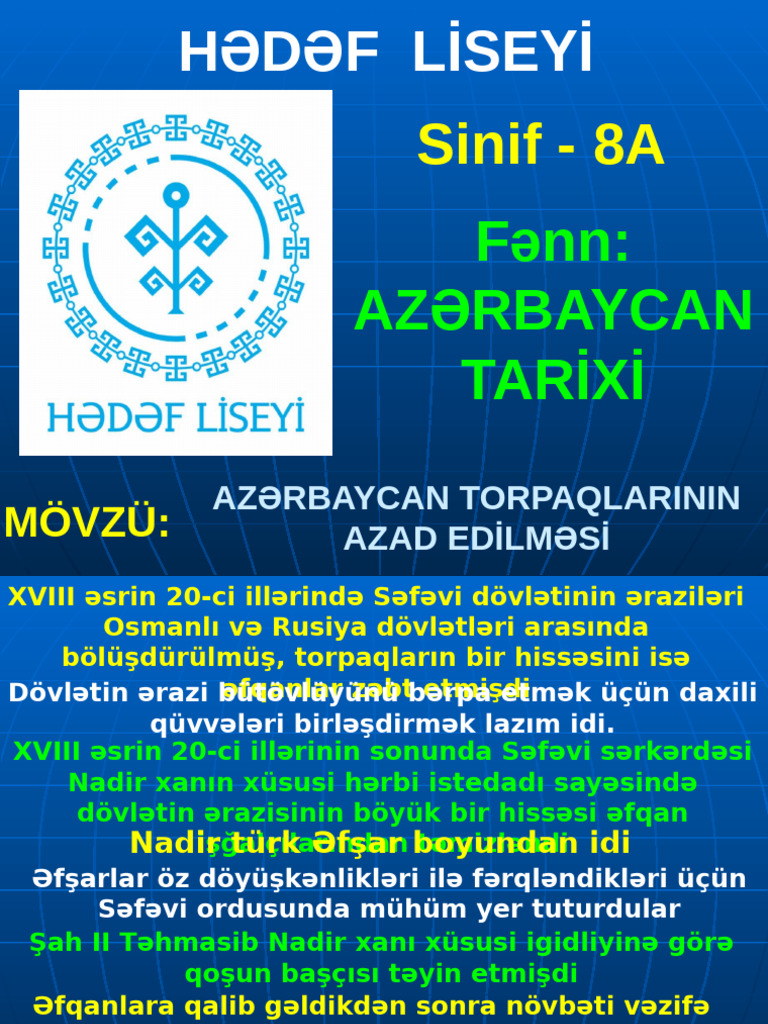 Azərbaycan Torpaqlarinin Azad Edi̇lməsi̇ | PDF