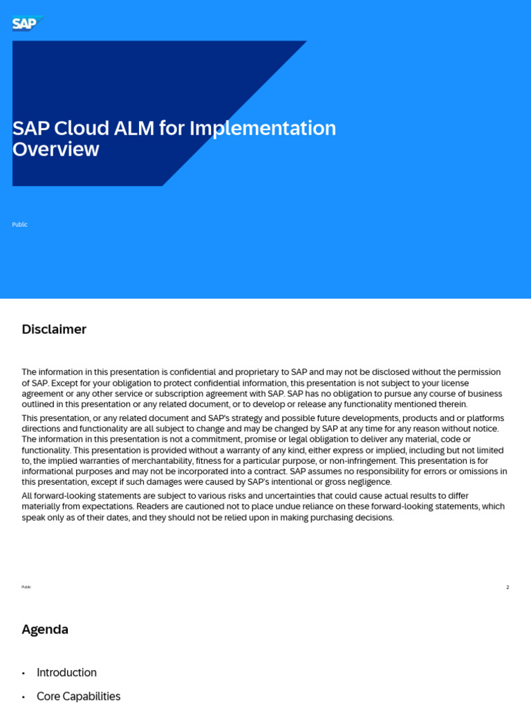 SAP Cloud ALM Implementation Overview | PDF | Cloud Computing ...