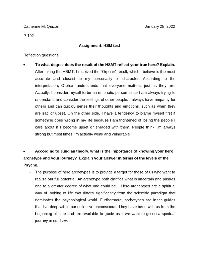 Quizon, Catherine M.-p102-HSM Test | PDF