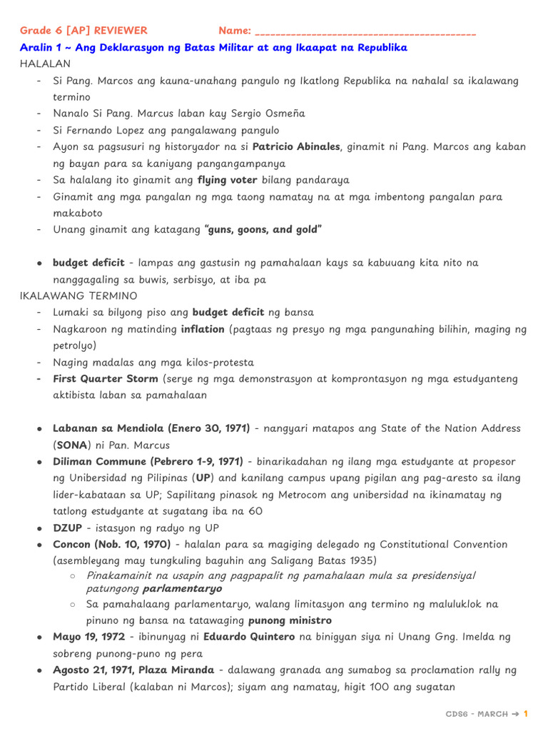 AP6 - Aralin 1 | PDF