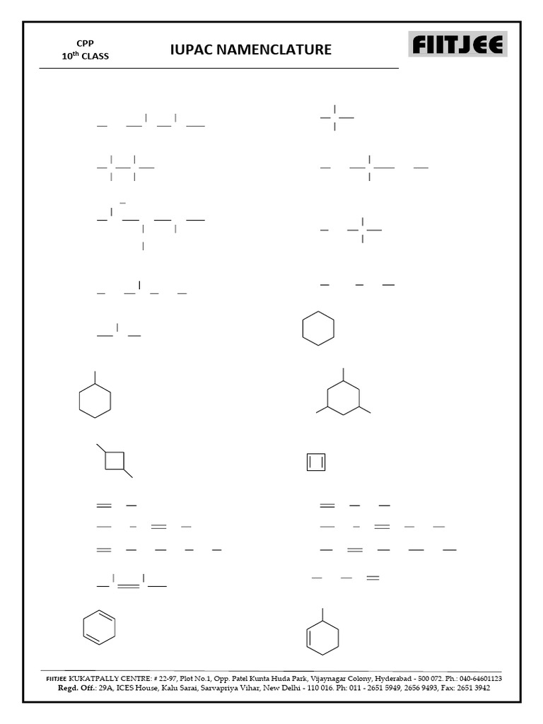 XTH CLASS CPP IUPAC NOMENCLATURE | PDF