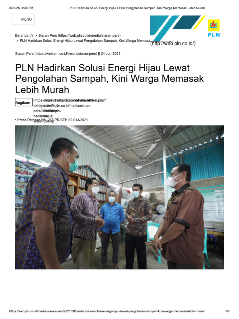 08-PLN Hadirkan Solusi Energi Hijau Lewat Pengolahan Sampah, Kini Warga Memasak Lebih Murah | PDF
