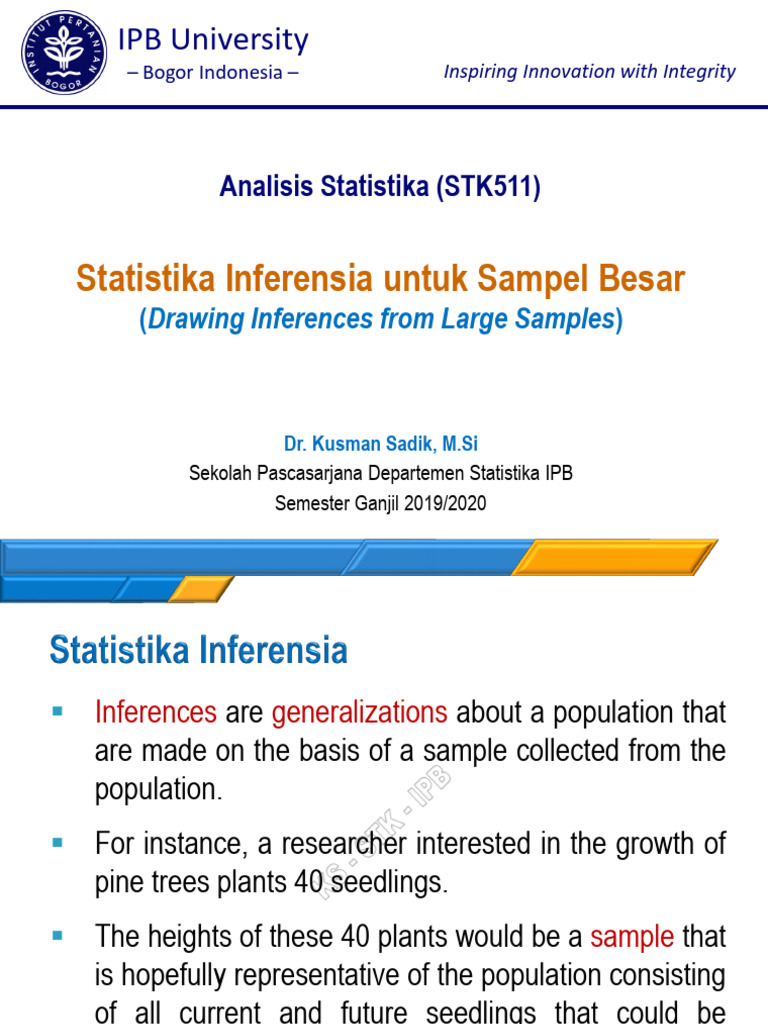 05 Skt511 Statistika Inferensia Untuk Sampel Besar 2019 Ks A | PDF | Standard Error | Statistics