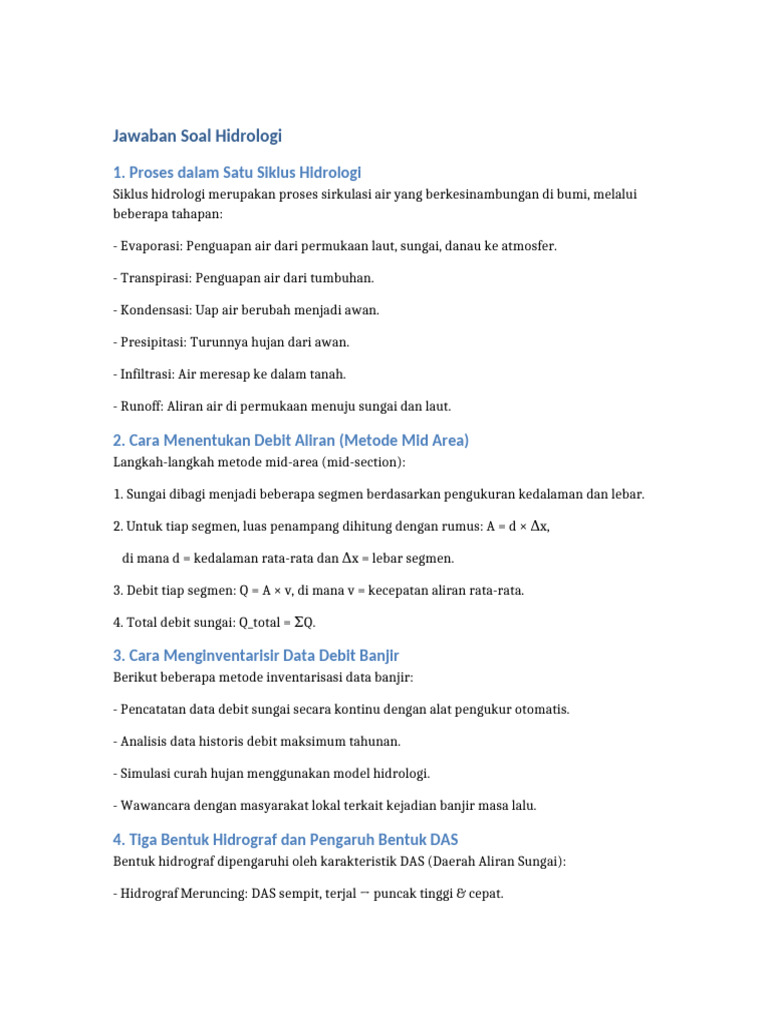 Jawaban_Soal_Hidrologi | PDF