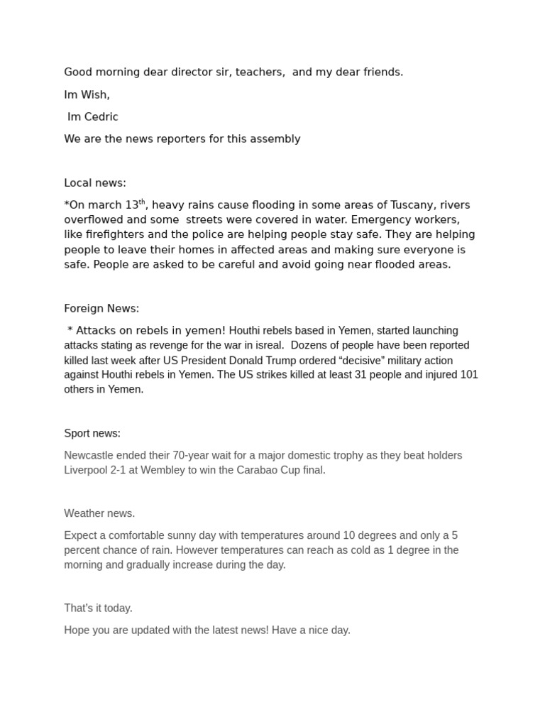 News Report | PDF